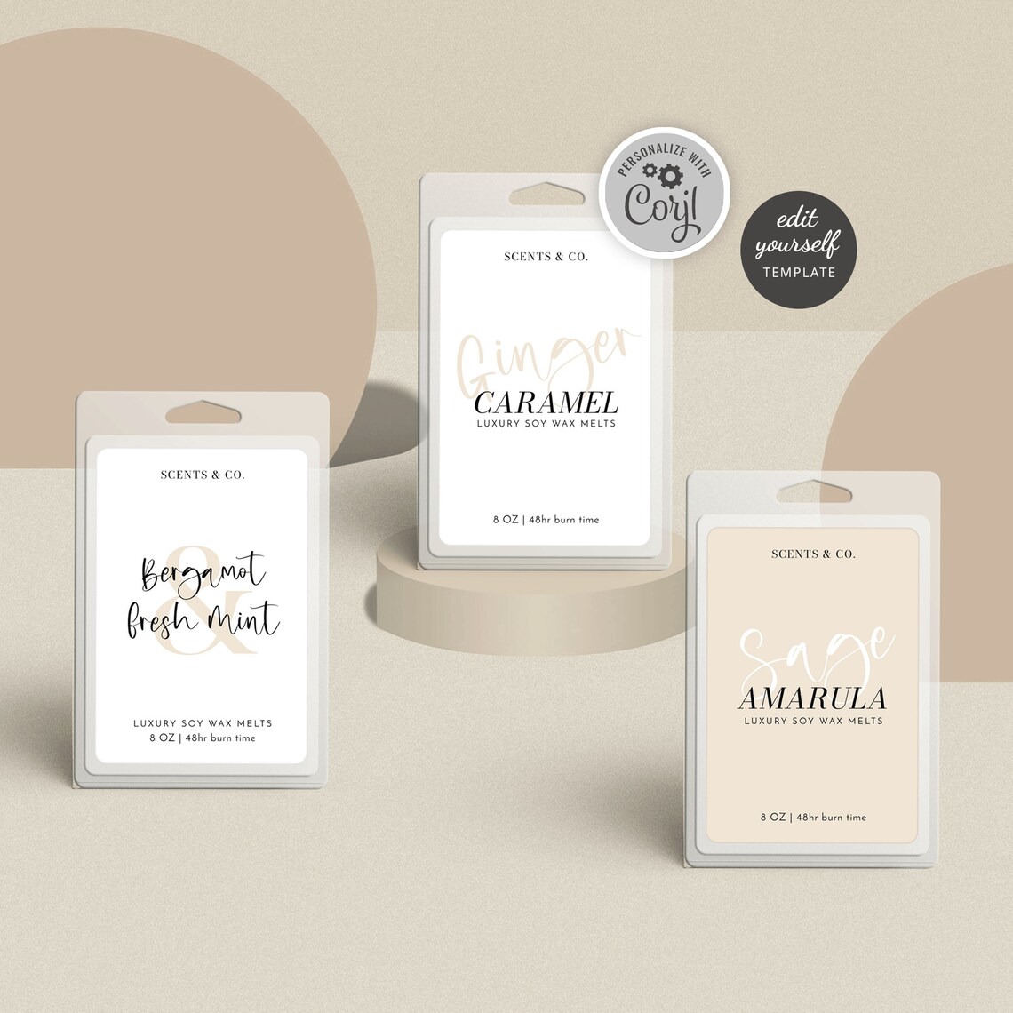 Minimal Clamshell Label Template 2x3 5x3 Wax - Etsy