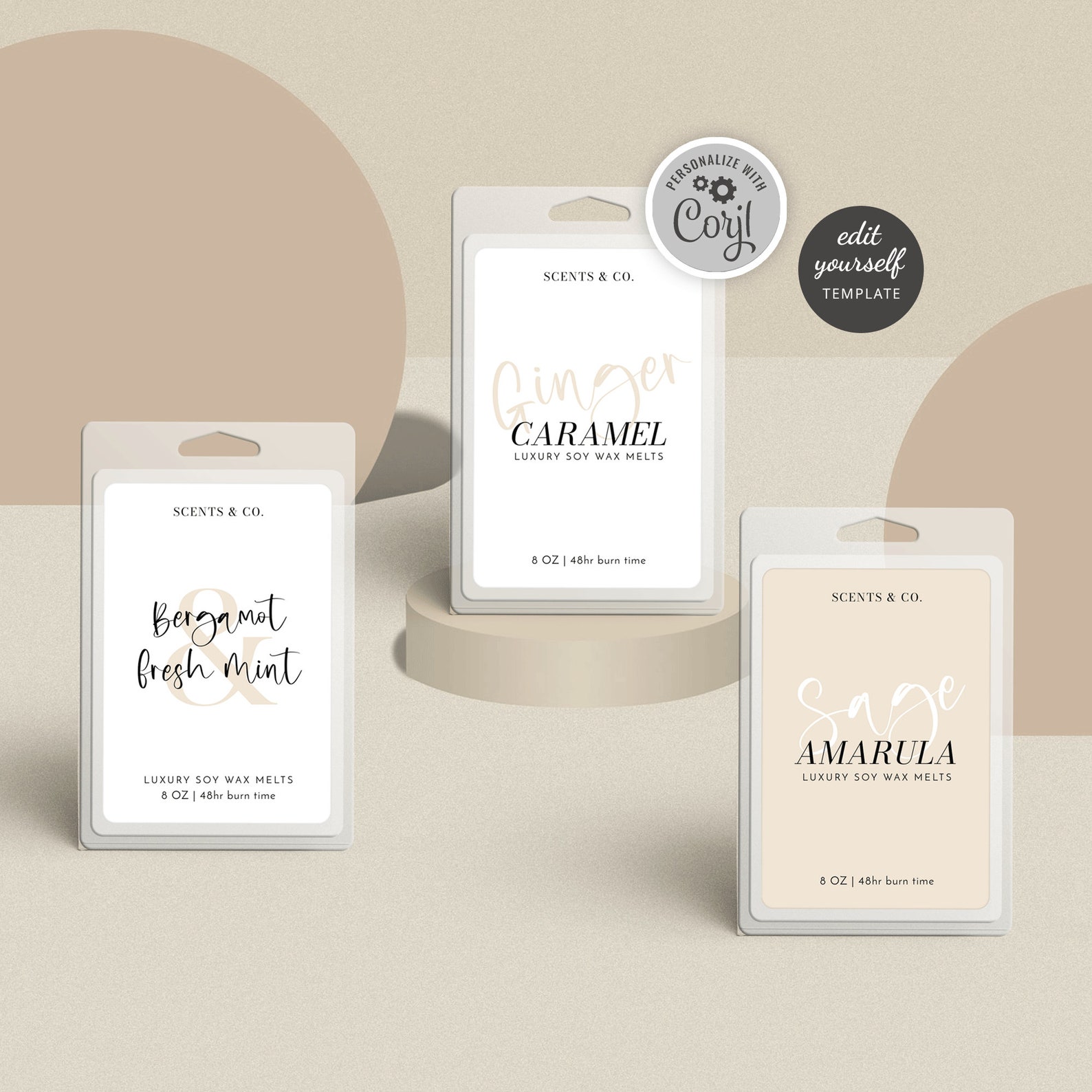 Minimal Clamshell Label Template 2x3 5x3 Wax - Etsy