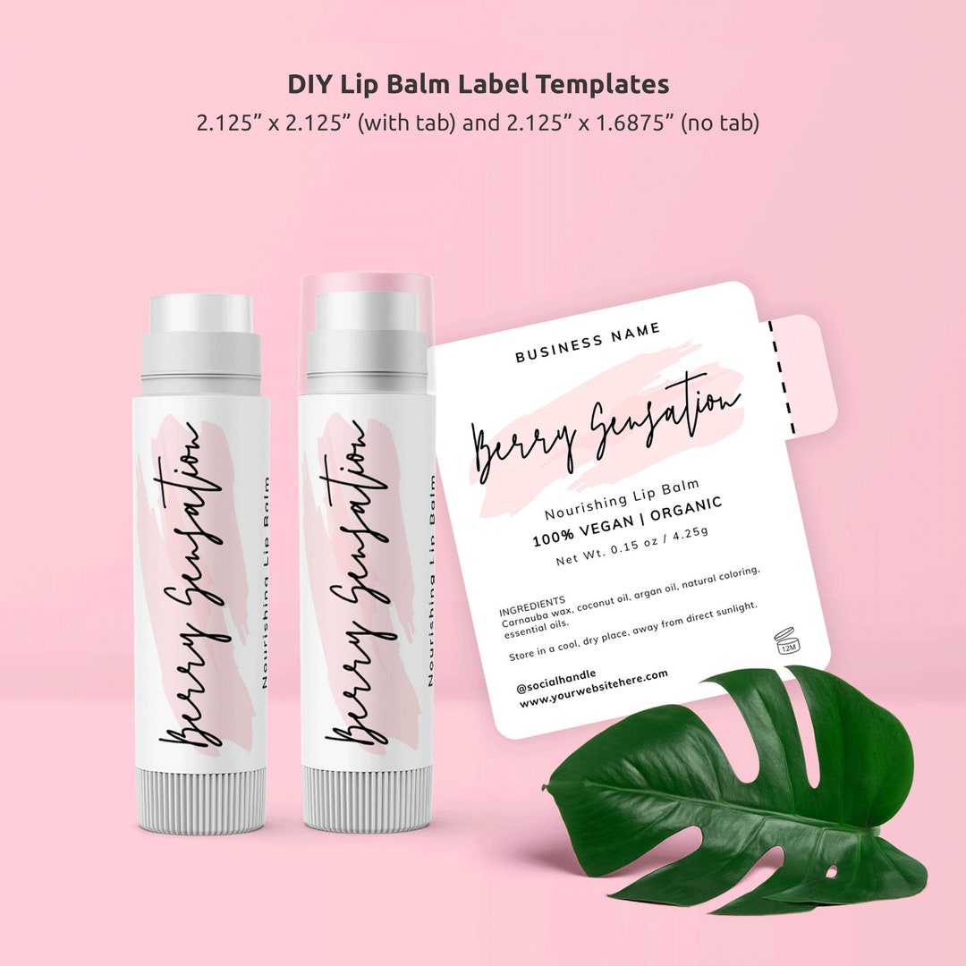 Feminine Lip Balm Label Template, Modern Lipstick Label Design ...