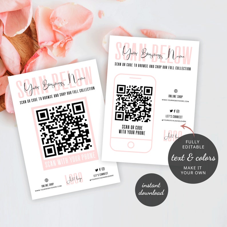 Custom QR Code Sign Design Scan QR Code Template Printable - Etsy Custom QR Code Sign Design Scan QR Code Template Printable - Etsy