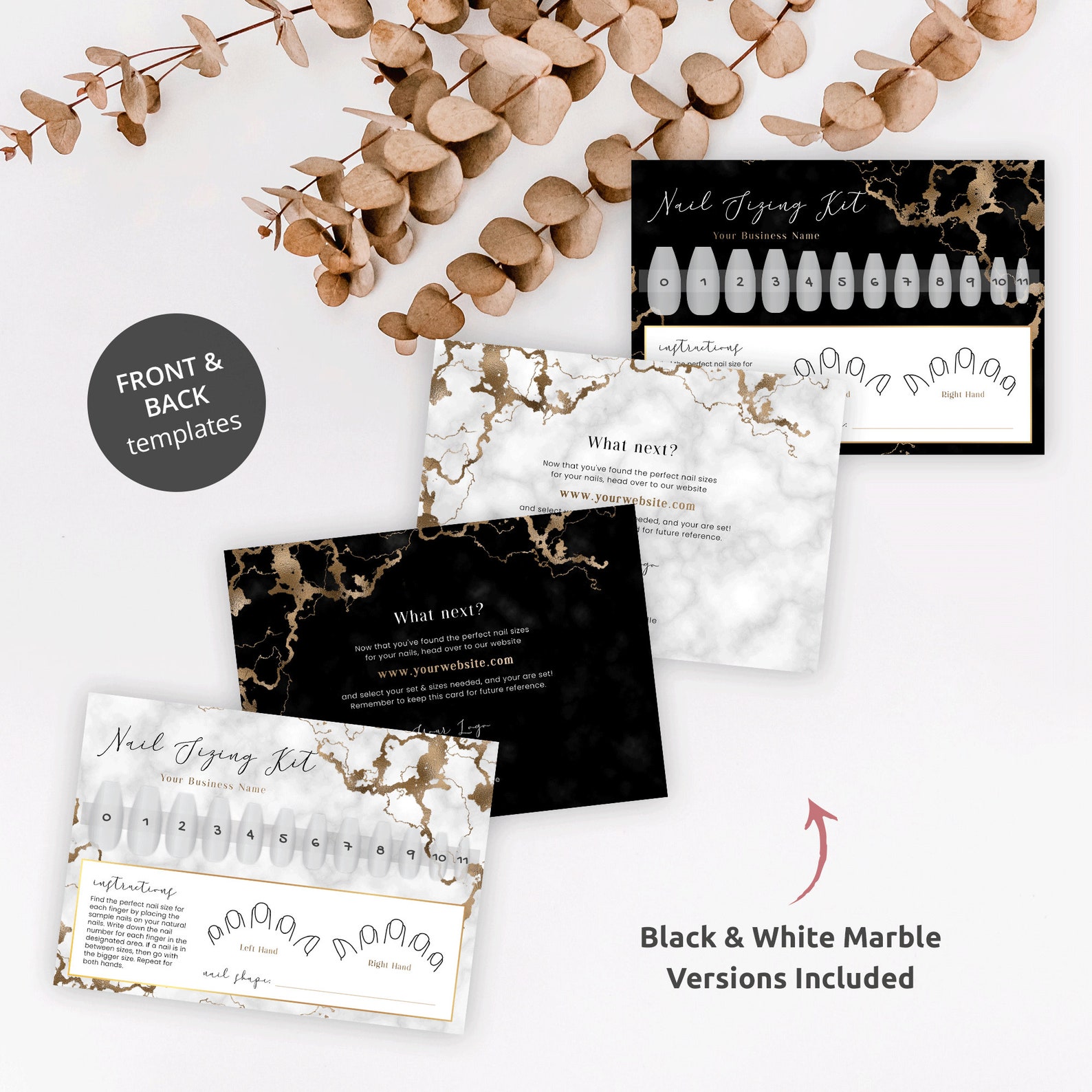 Printable Nail Sizing Template Customizable False Nails - Etsy