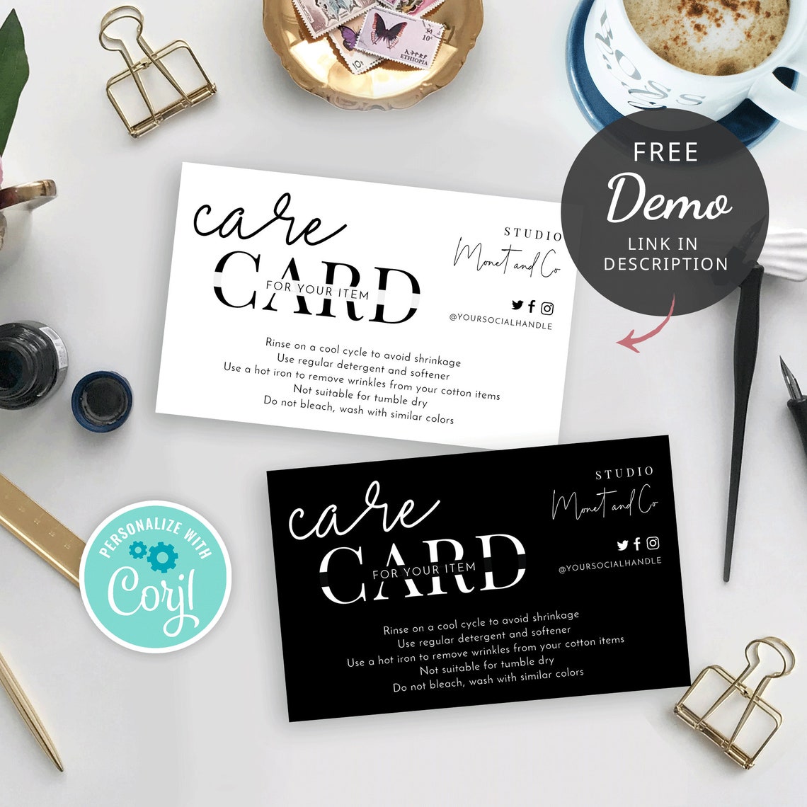 Minimalist Care Card Template Customisable Care Cards Care - Etsy
