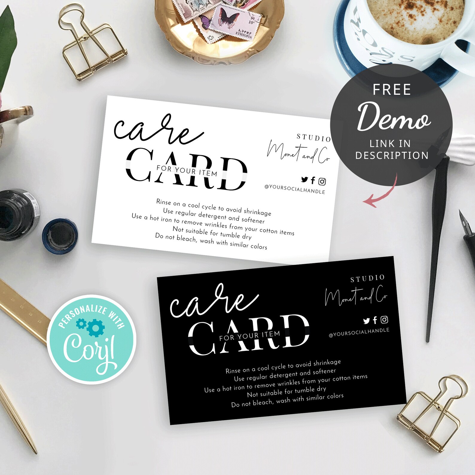 Minimalist Care Card Template Customisable Care Cards Care - Etsy
