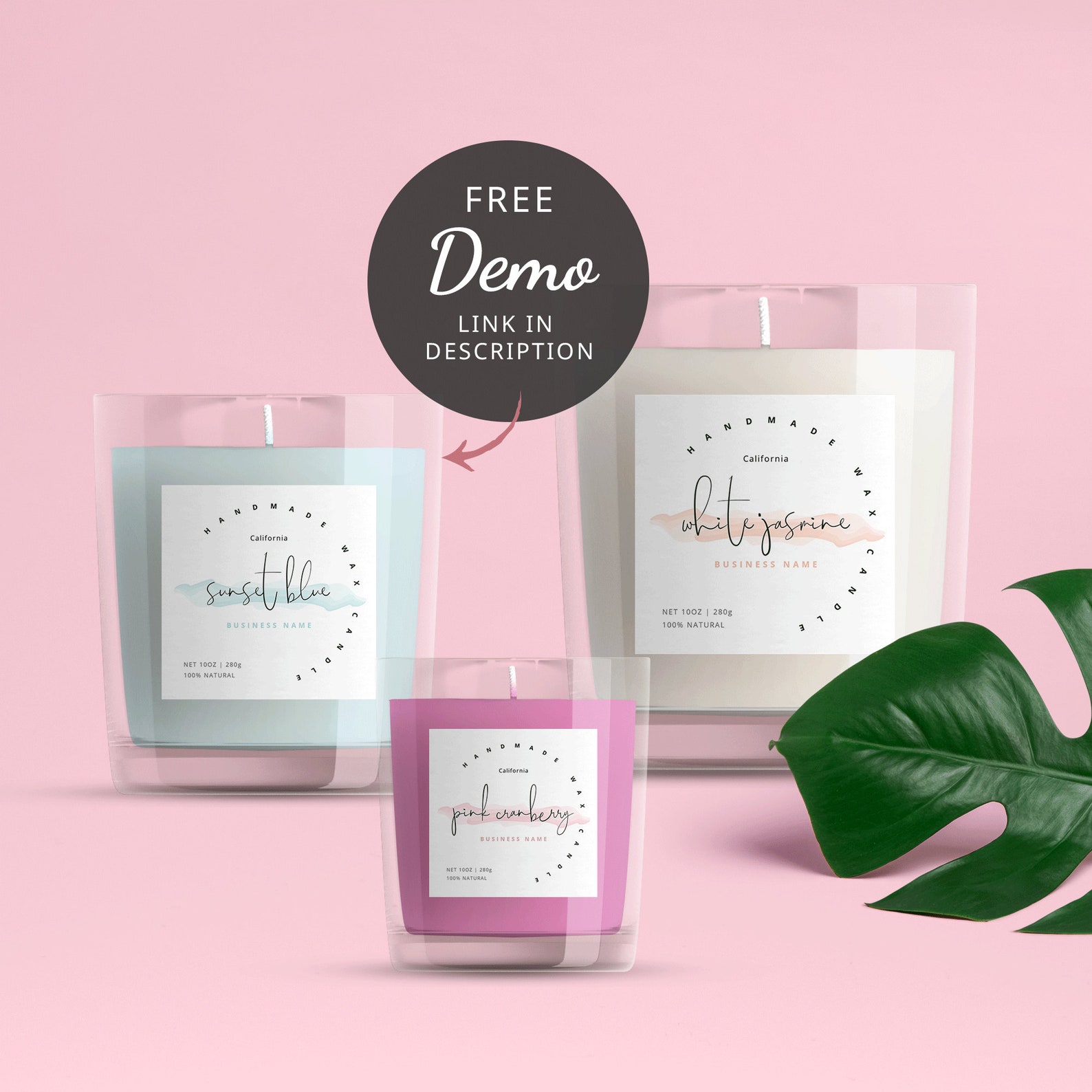 Elegant Candle Label Template Printable Product Jar Label | Etsy