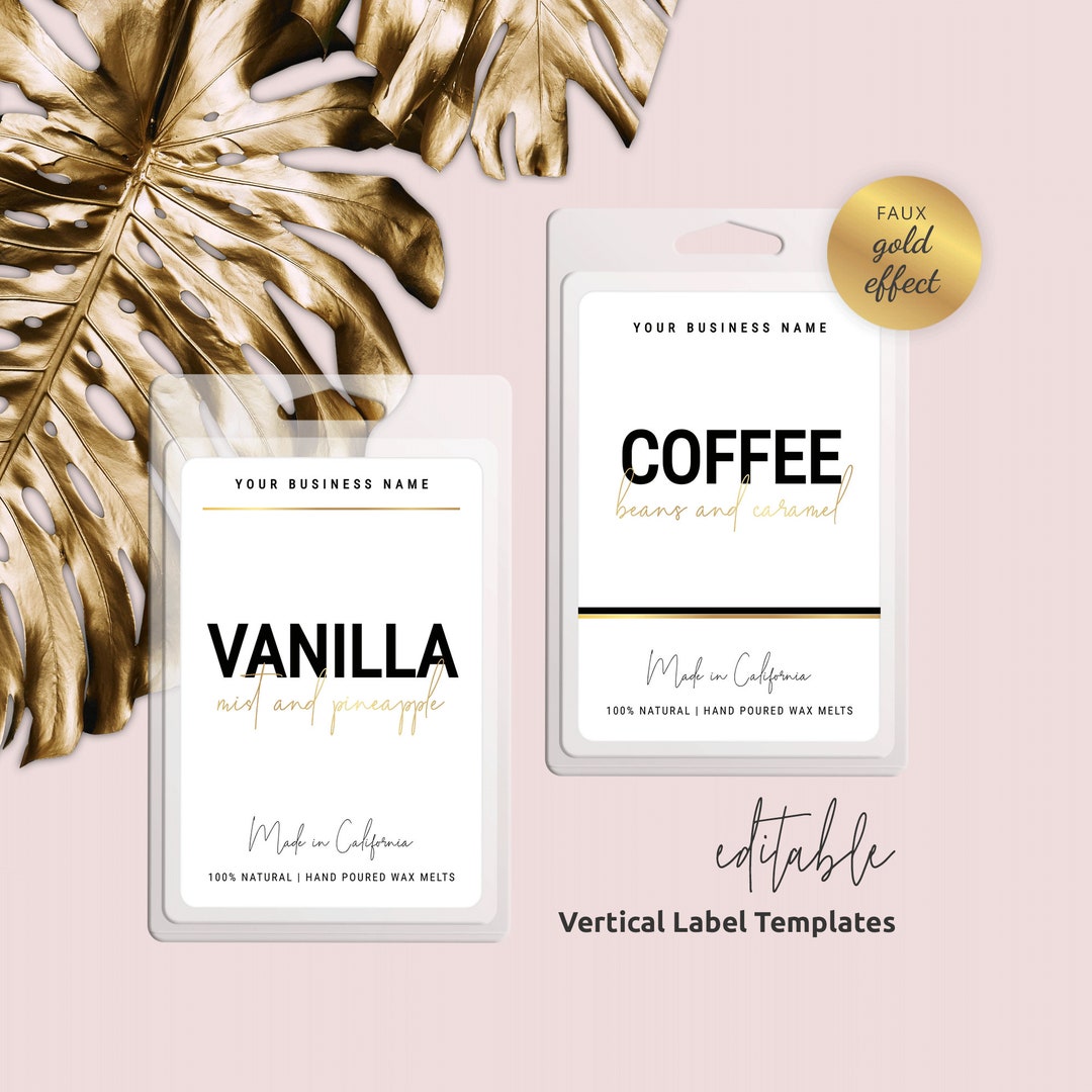 Vertical Product Labels Template, 2x3 3x5 Wax Melts Packaging Design ...