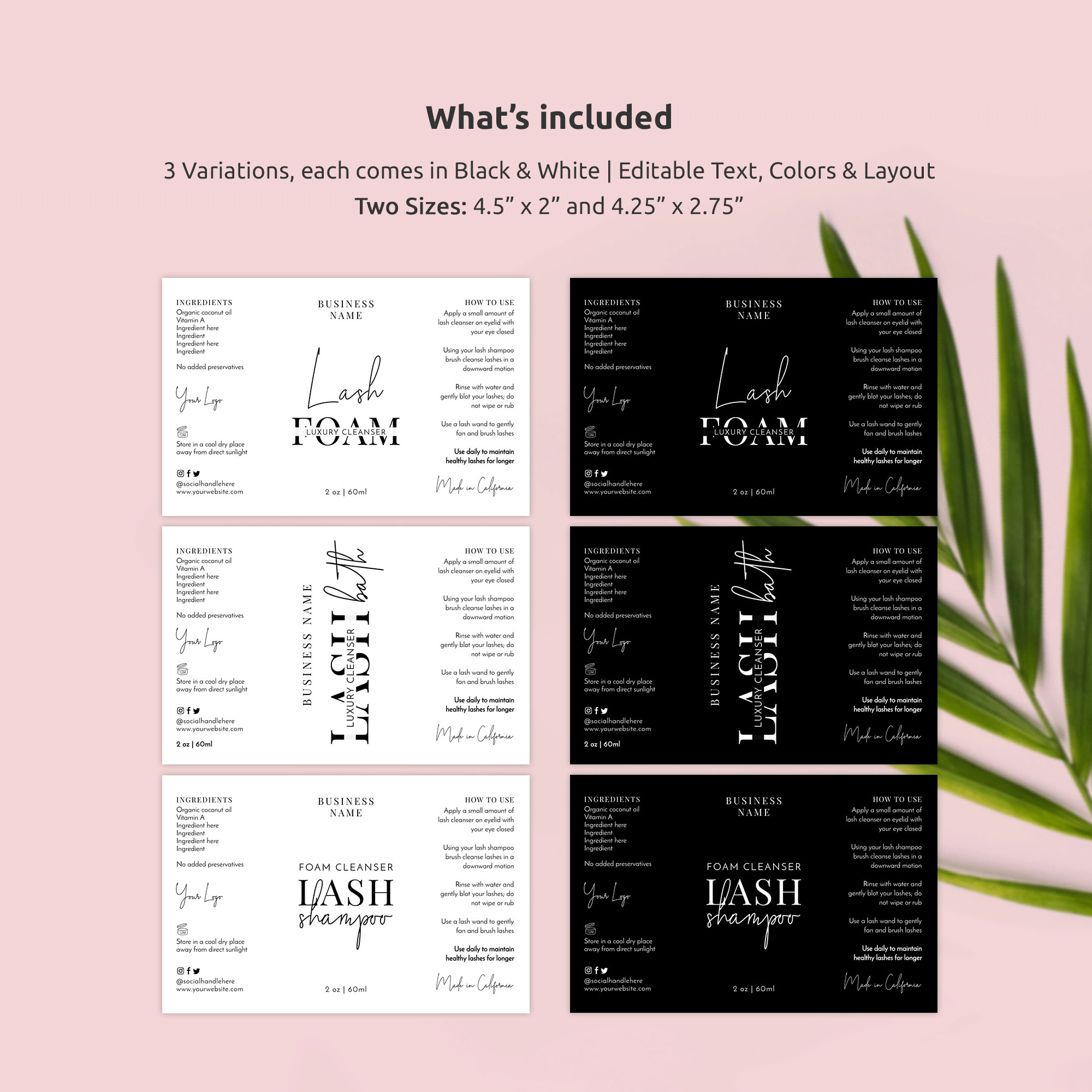 Lash Bath Label Template Custom Eyelash Foam Cleanser Wrapper - Etsy