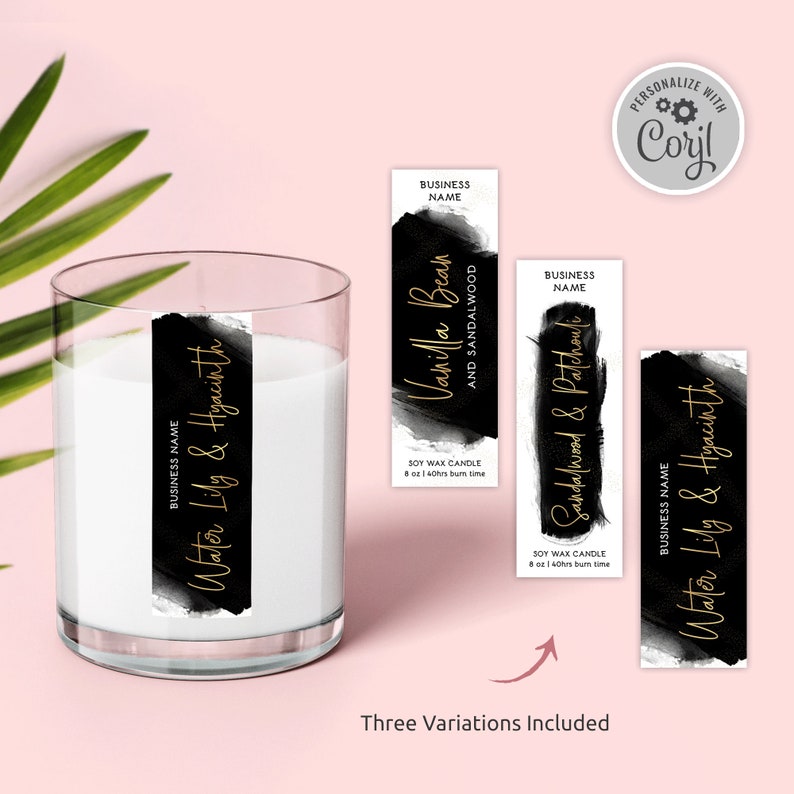 Editable 3x1 Label Template Slim Jar Label Design Candle - Etsy