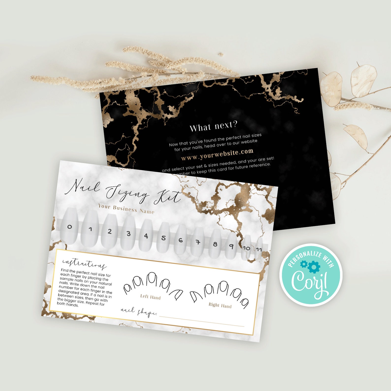 Printable Nail Sizing Template Customizable False Nails - Etsy