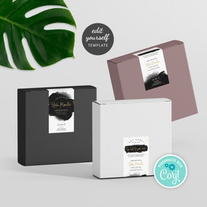 Customizable Box Seal Label Template, Black & Gold Parcel Seal Stickers ...