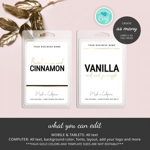Vertical Product Labels Template, 2x3 3x5 Wax Melts Packaging Design ...