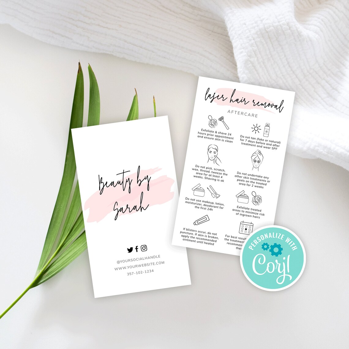 Laser Hair Removal Aftercare Card Editable Hair Removal Care | Etsy