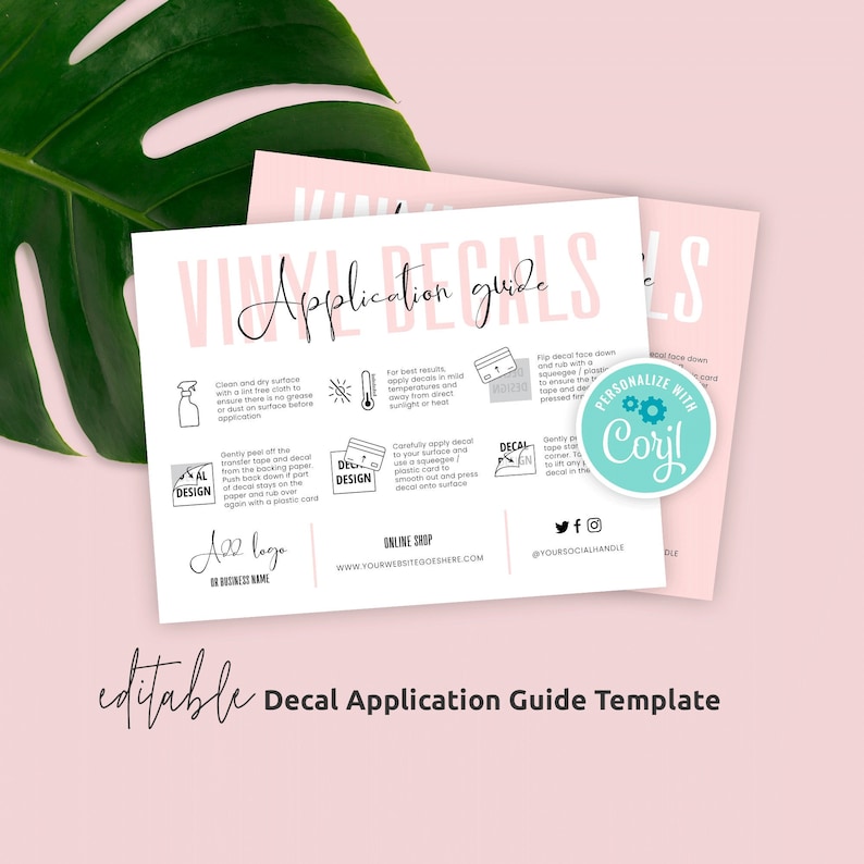 Decals Customer Guide Template Editable Vinyl Stickers - Etsy
