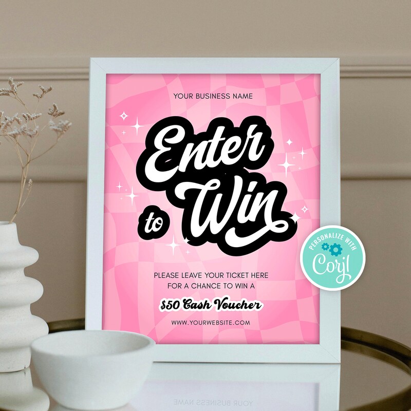 Enter to Win Raffle Sign - Etsy