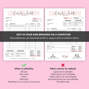 Cake Order Form Template, Editable Bakery Invoice Design, Instant ...