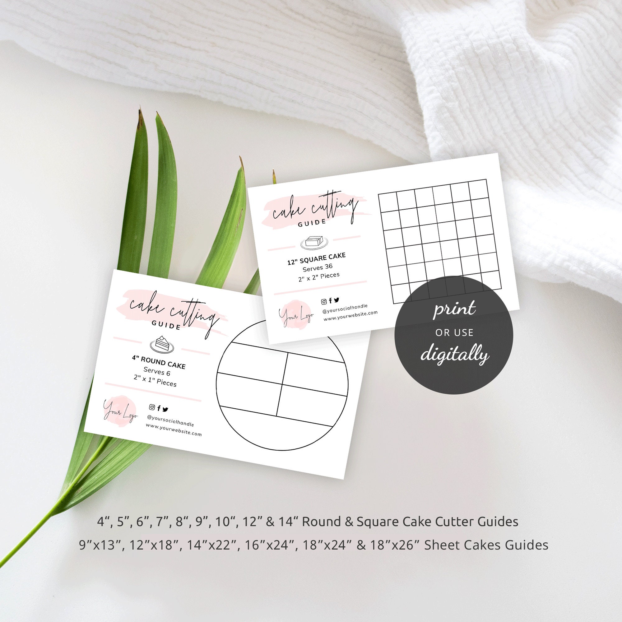 Square Cake Template