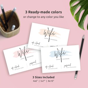 Wifi Password Sign Printable, Editable Wifi Sign, Wifi Password Card ...