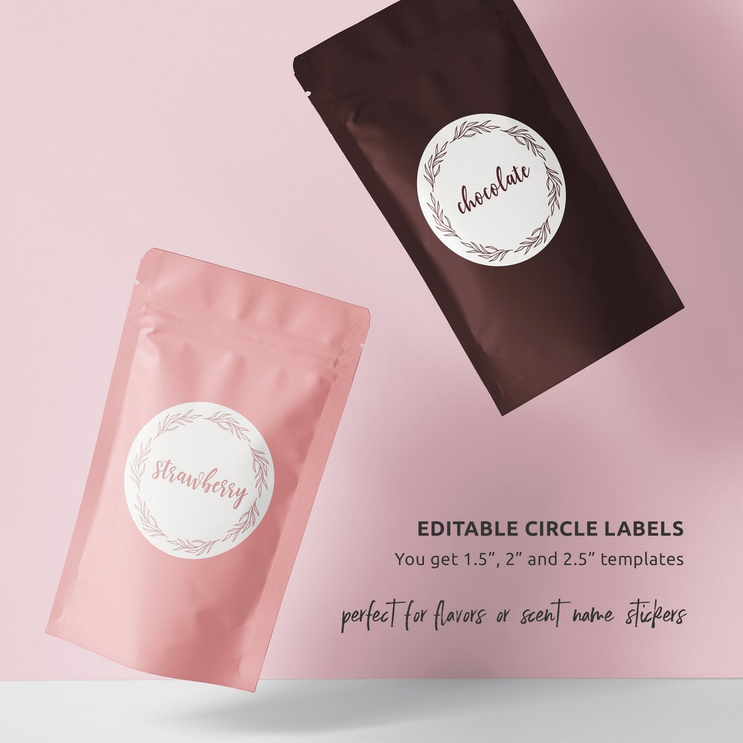 Flavor Circle Labels Template, Editable Round Scent Labels, Custom ...