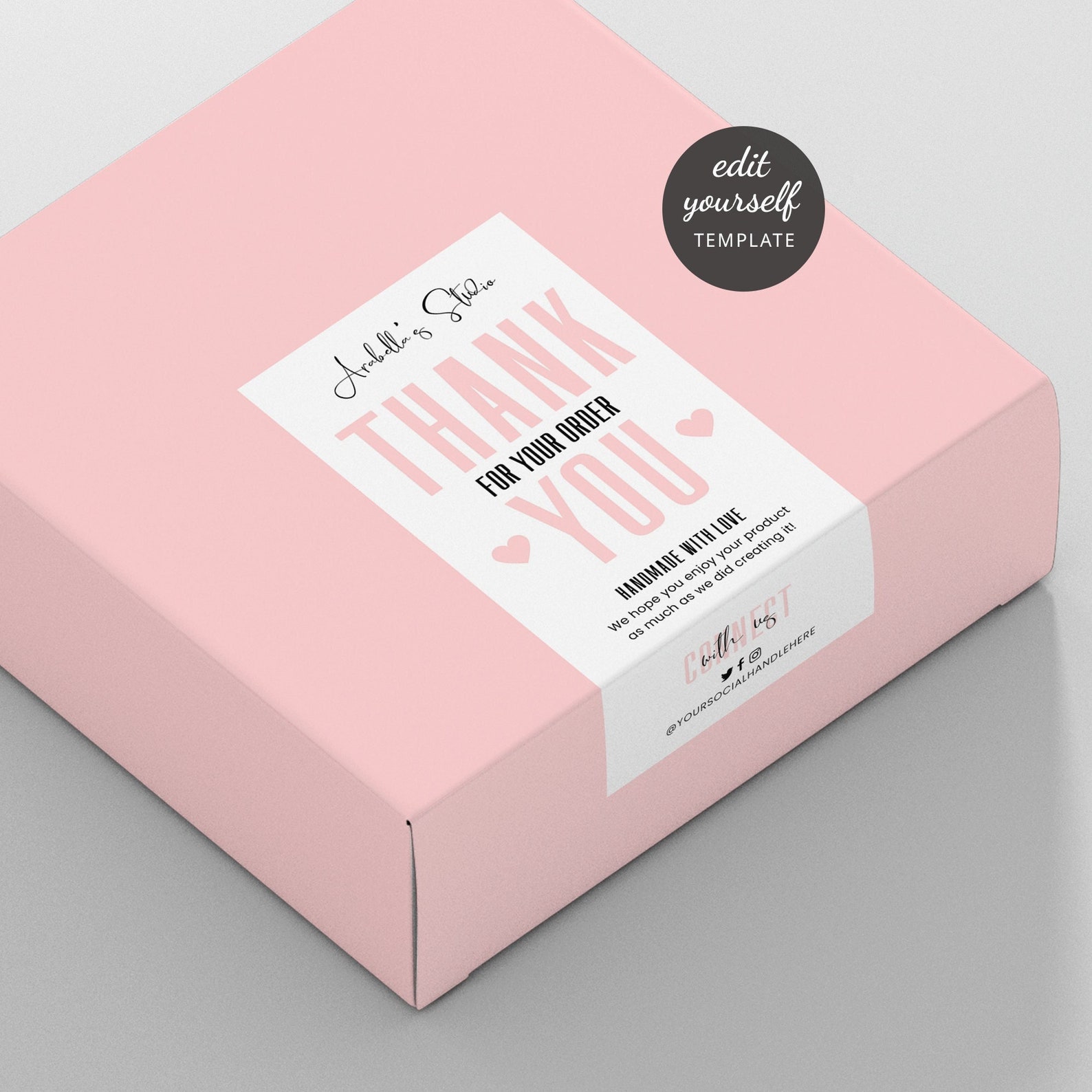 Feminine Box Shipping Label Template Custom Box Seal Sticker - Etsy