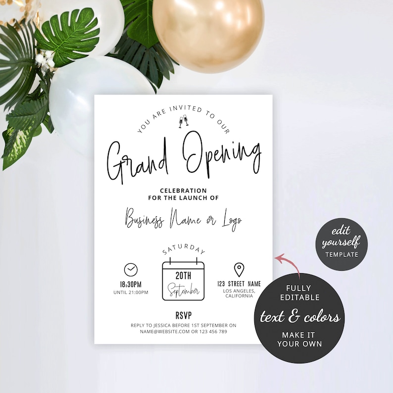 Grand Opening Flyer Template Business Launch Event Invite - Etsy