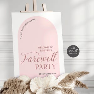 Retirement Party Welcome Sign Template, Feminine Blush Pink Farewell ...