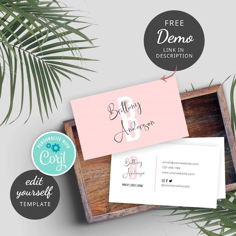 Business Cards Template Feminine Beauty Card Design - Etsy