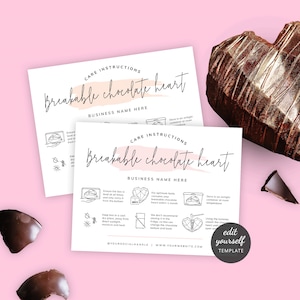 Breakable Chocolate Heart Care Card Template, Editable Smashable Candy ...
