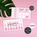 Retro Pink Loyalty Card Template, Editable Reward Cards Feminine Pink ...