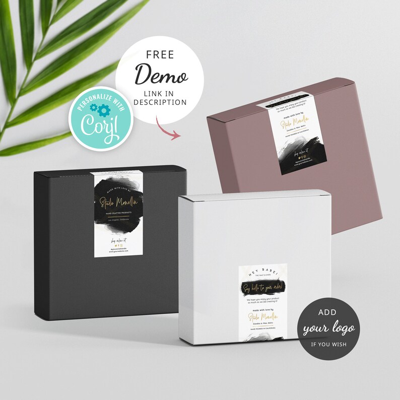 Customizable Box Seal Label Template, Black & Gold Parcel Seal Stickers ...