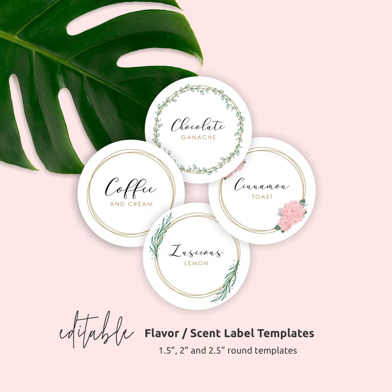 Greenery Flavor Labels Template Floral Design Scent Labels - Etsy