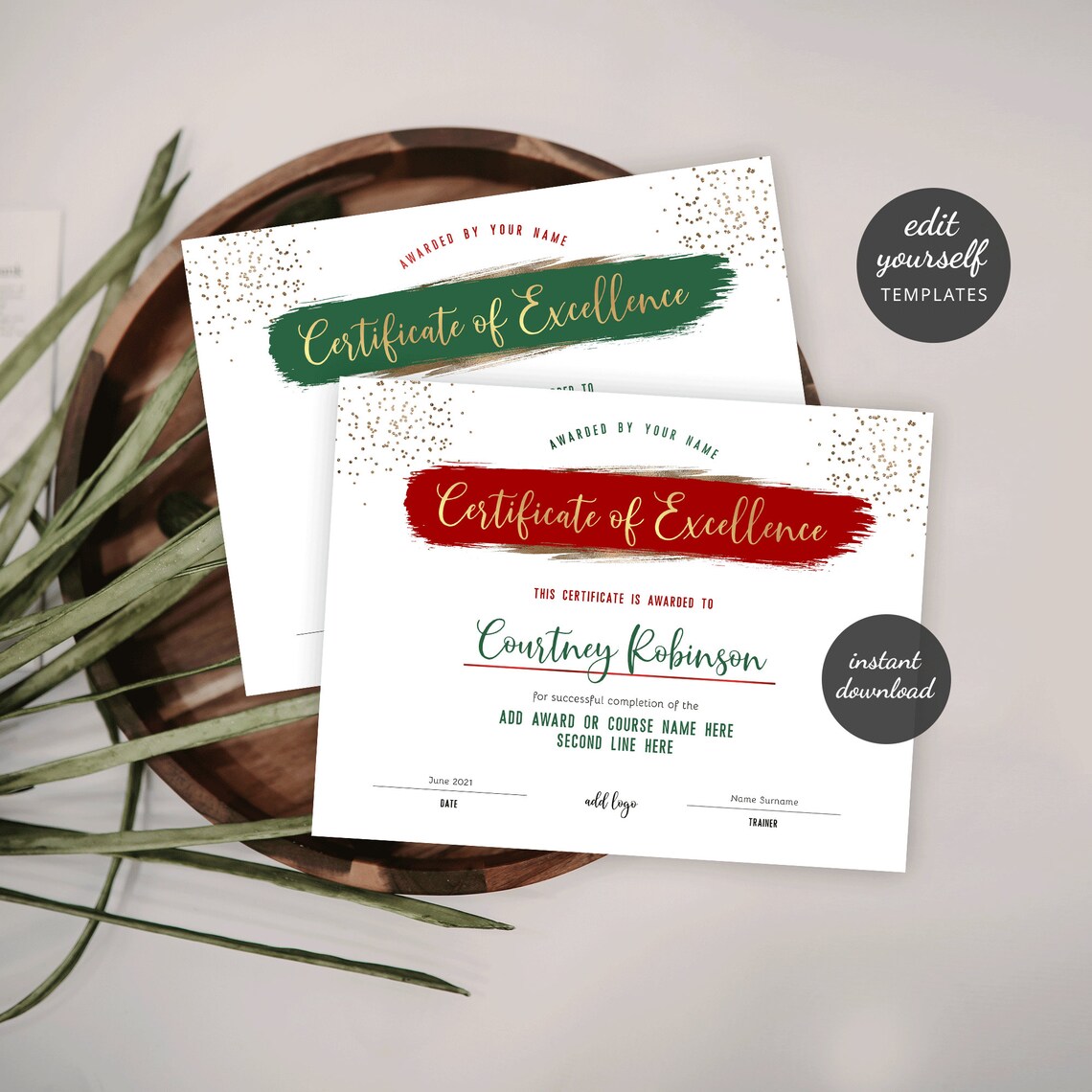 Christmas Certificate of Completion Template Festive Award - Etsy