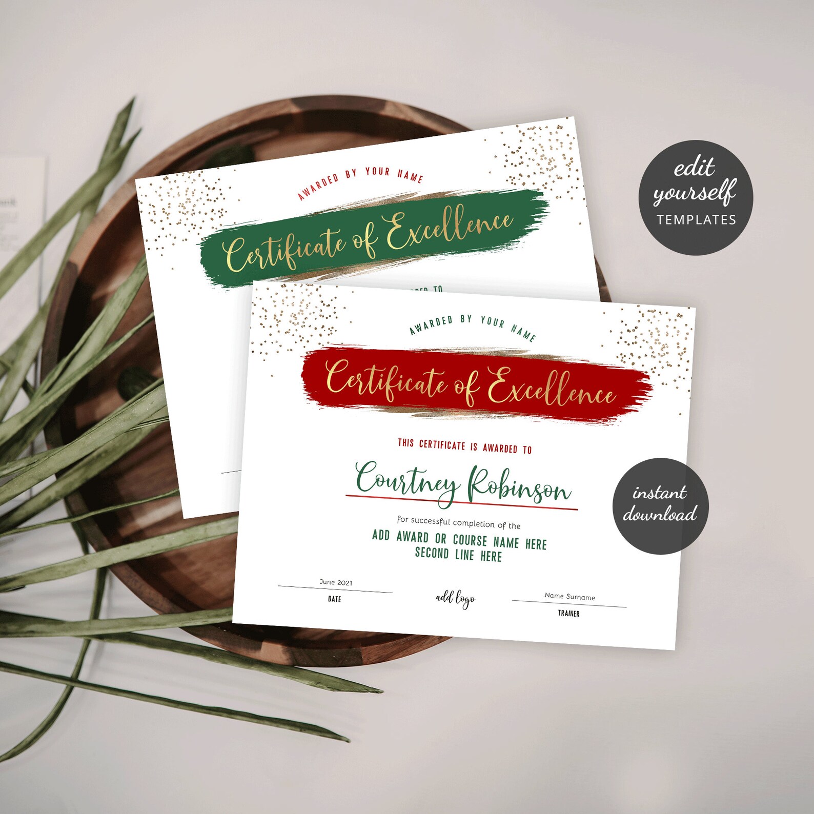Christmas Certificate of Completion Template Festive Award - Etsy