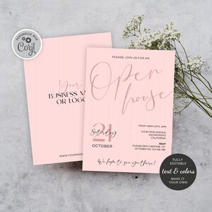 Editable Open House Invite Template, Feminine Estate Agent Marketing ...
