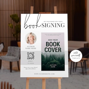 Book Signing Board Template, Minimalist Book Promotion Poster Design ...