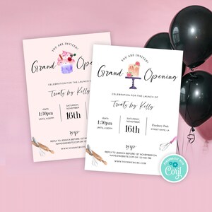 Bakery Grand Opening Invite Template, Cupcake & Cake Shop Launch Flyer ...