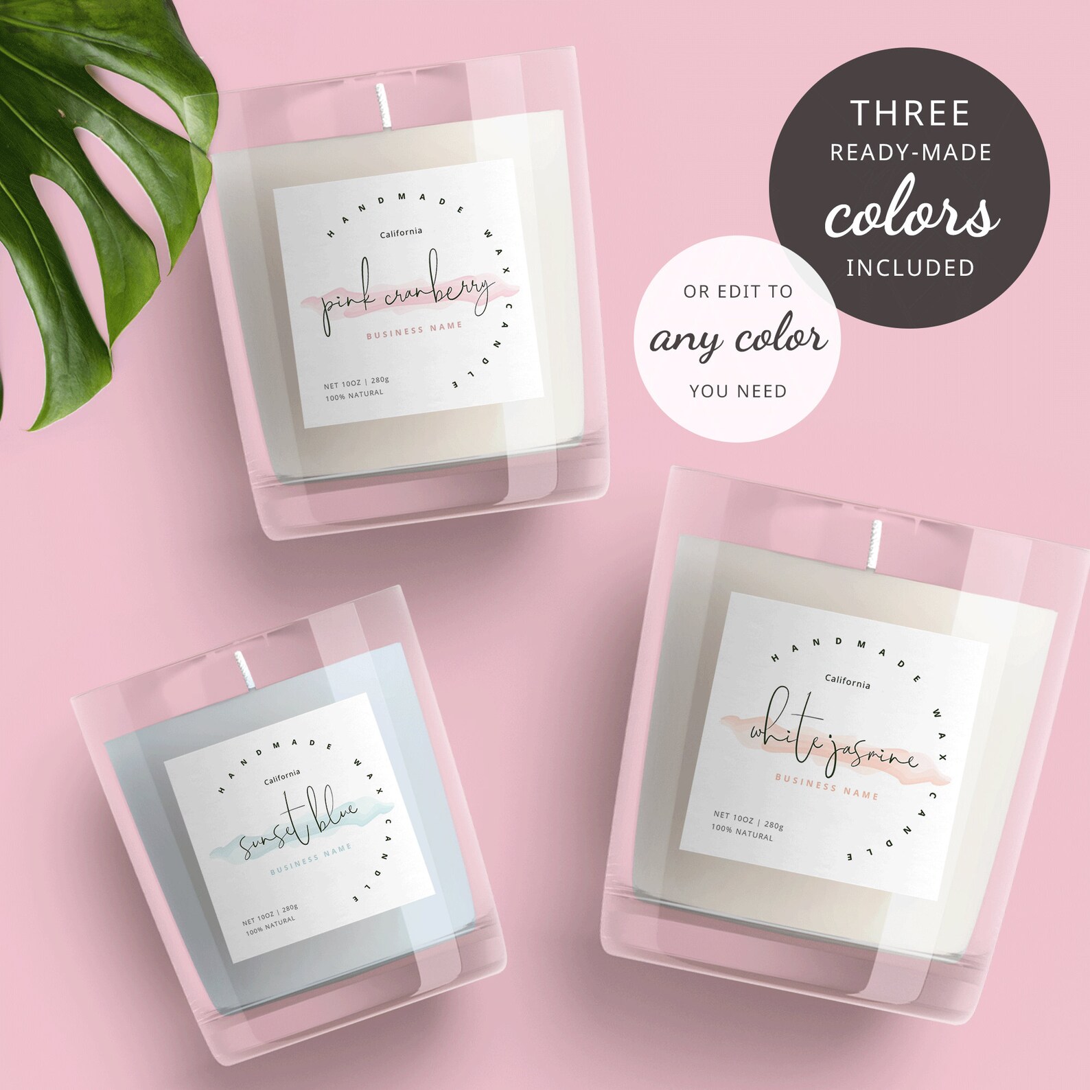 Elegant Candle Label Template Printable Product Jar Label | Etsy