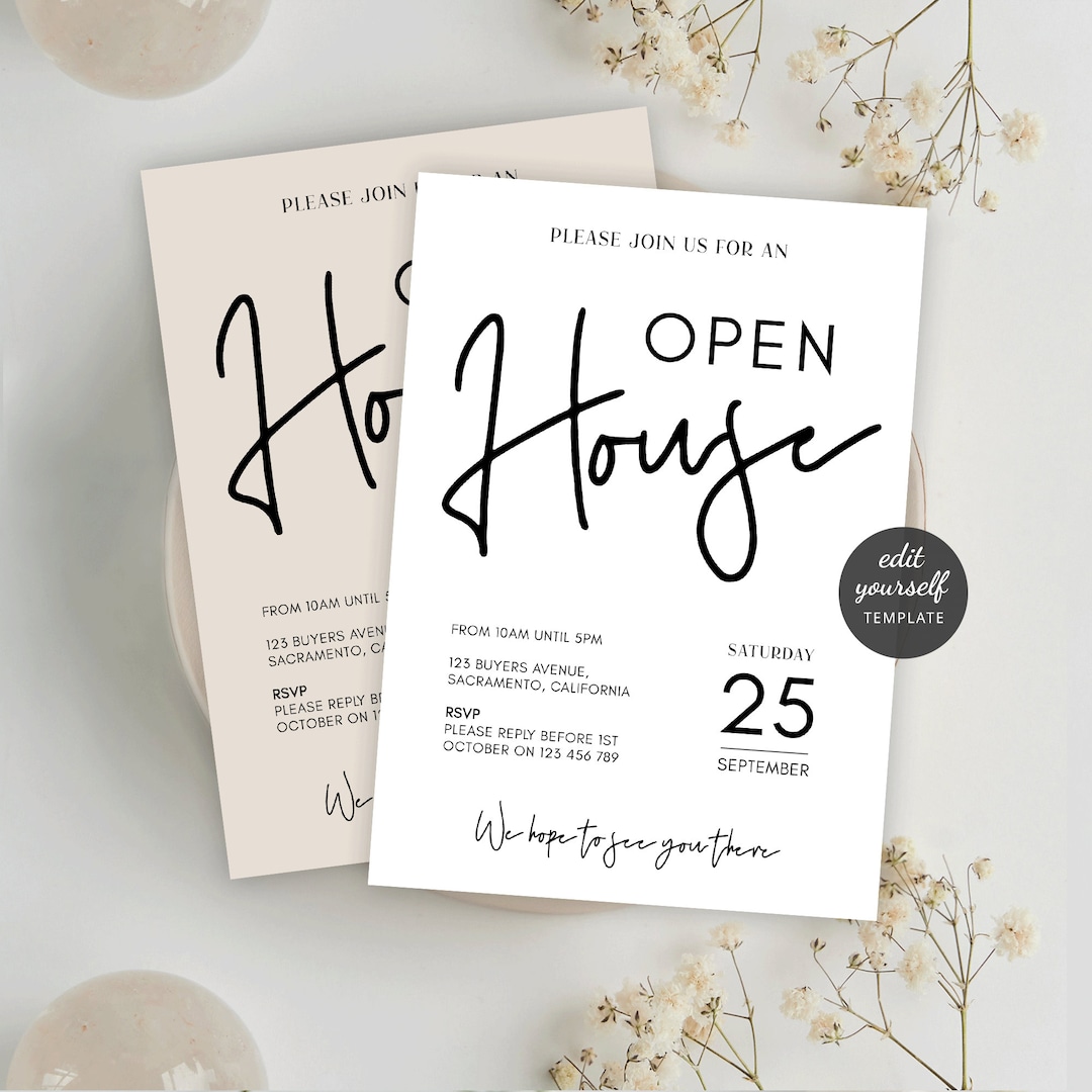 Boho Open House Flyer Template, Modern Real Estate Agent Marketing ...