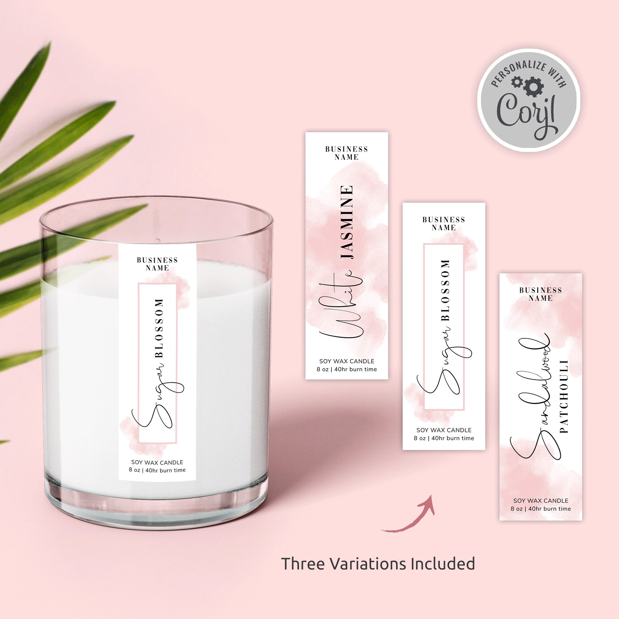 DIY Thin Label Template, Editable Product Jar Branding Kit, 3x1 and 3 ...