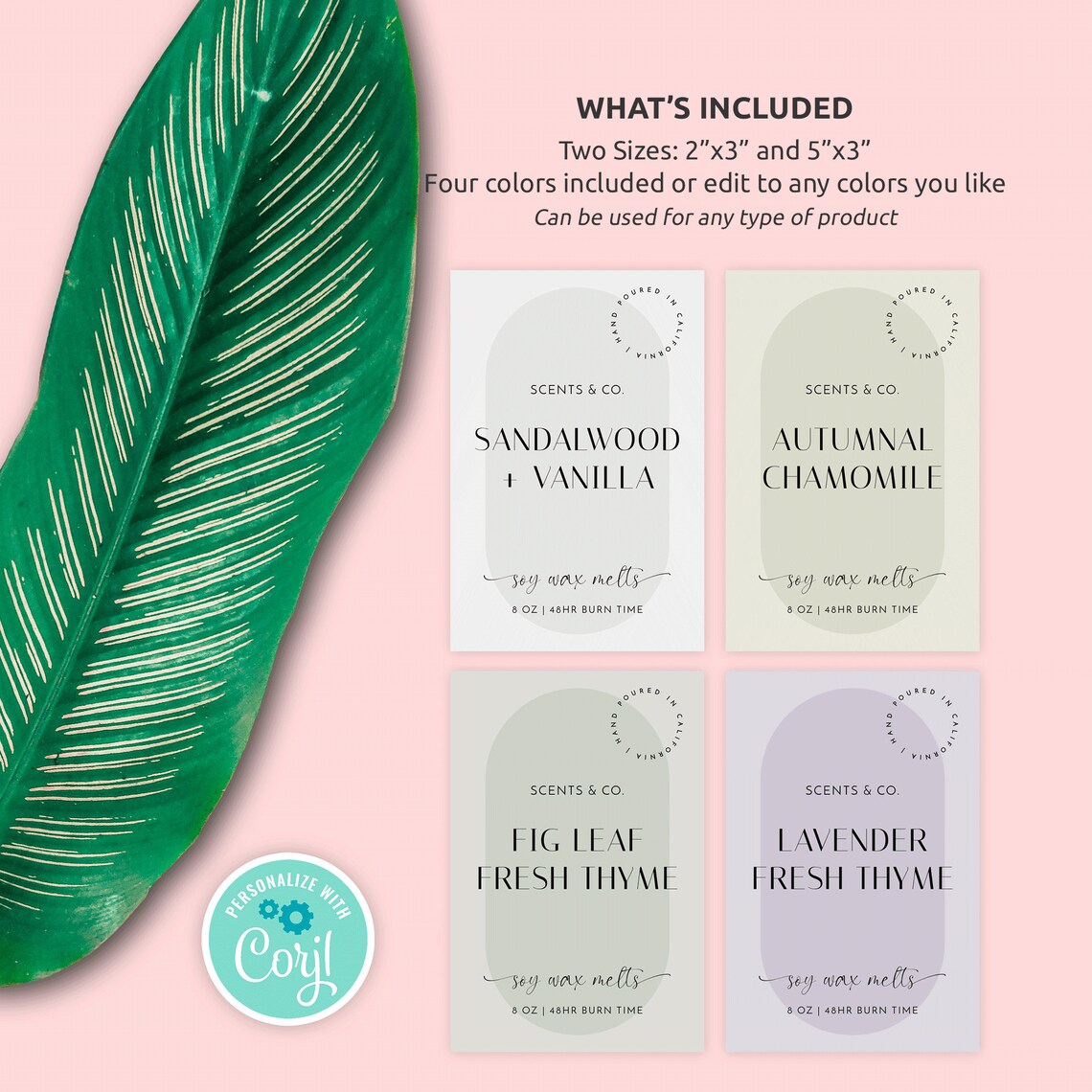 Minimal Wax Tarts Clamshell Label Template 2x3 - Etsy