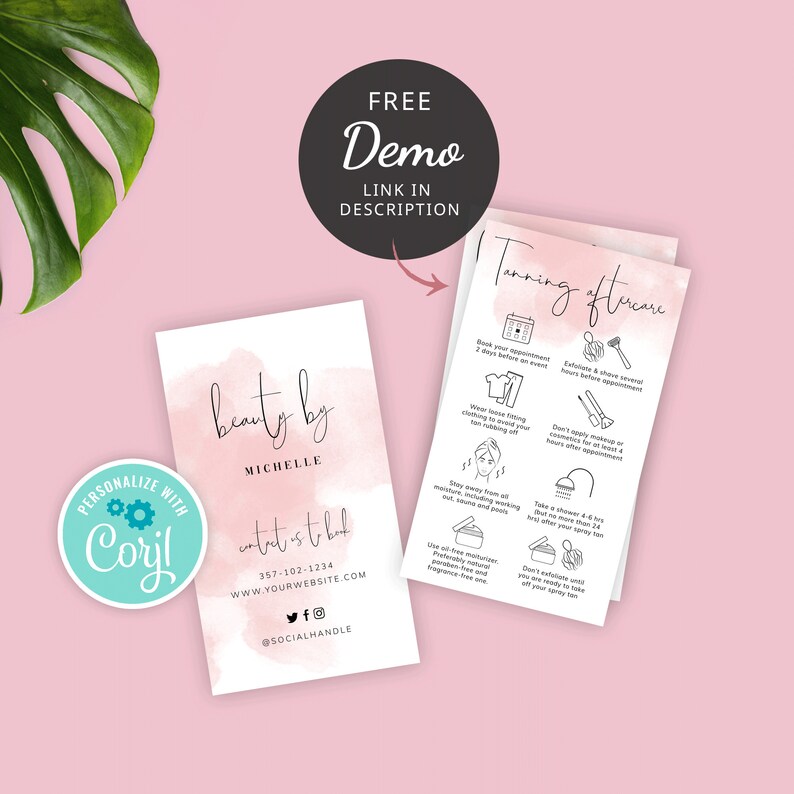 Spray Tan Aftercare Card Customizable Tanning Care Card - Etsy