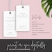 Minimalist Hang Tag Template, Editable Fashion Tag, Printable Swing ...