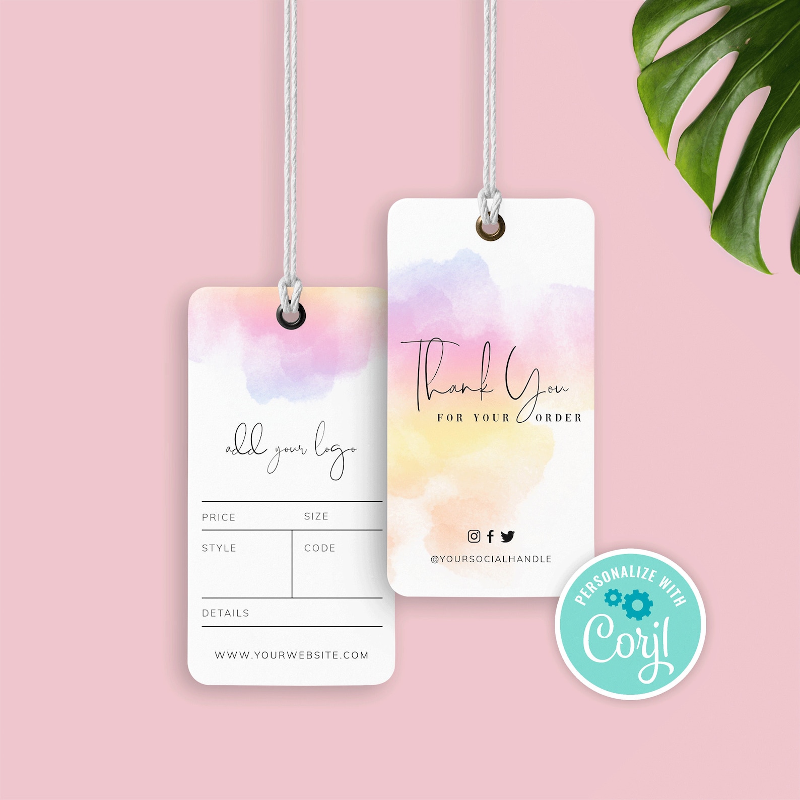 Editable Swing Tag Template Thank You for Your Order Tags - Etsy