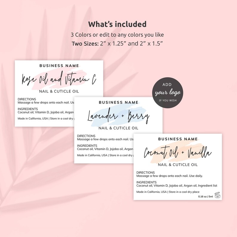 DIY Cosmetic Tube Label Template, Printable 3ml 4ml 5ml Brush ...