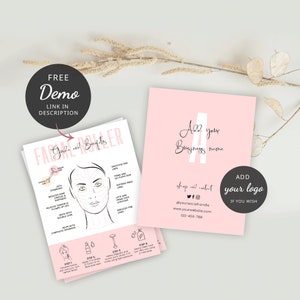 Face Roller Care Card Template, Editable Quartz Roller Facial Diagram ...