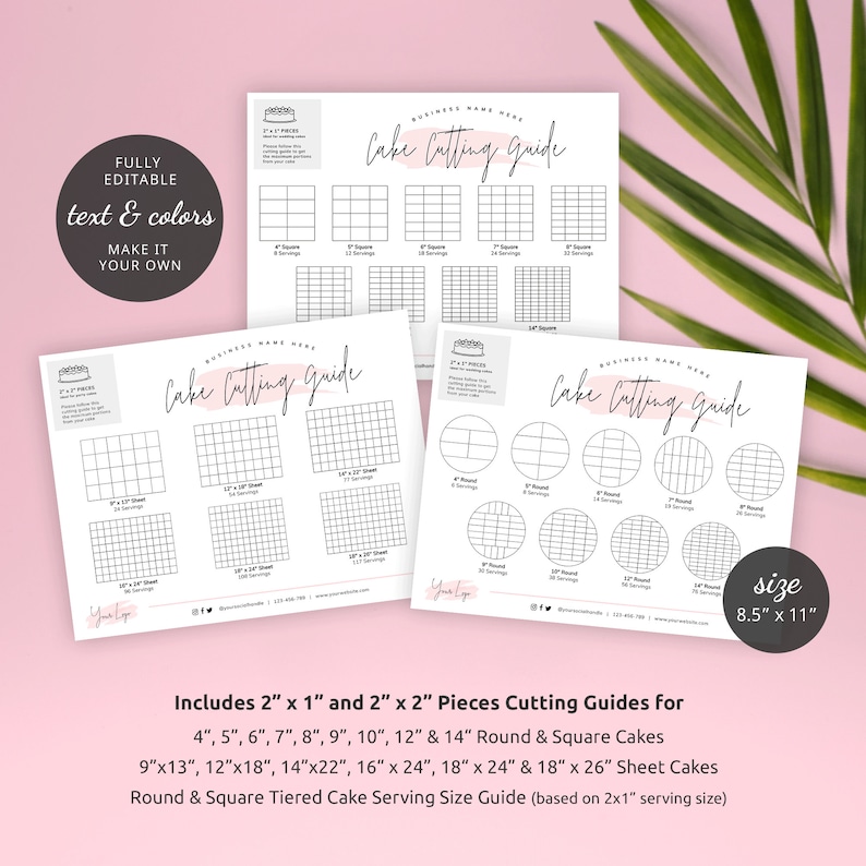 Cake Cutting Guides Template Printable Round Square Sheet - Etsy