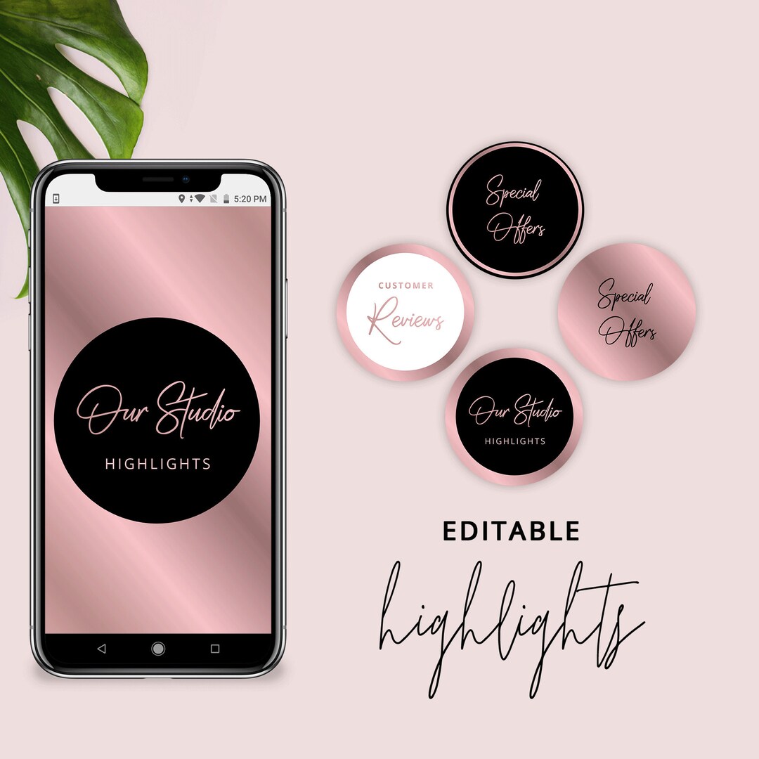 Rose Gold Instagram Highlights, DIY Instagram Highlights Template ...