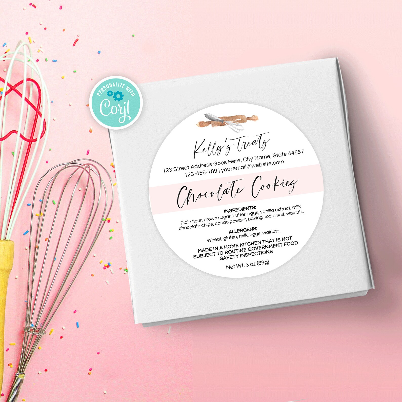 Made in Home Kitchen Labels Template DIY Cottage Law License - Etsy