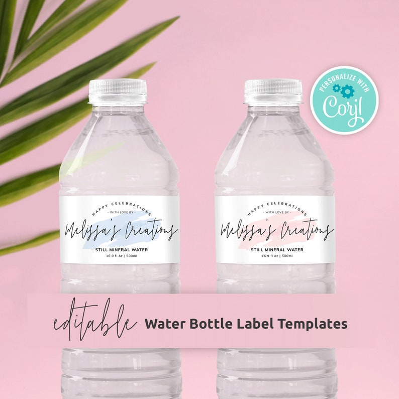 Editable Water Bottle Label Template Custom Still Water - Etsy