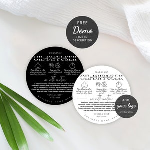 Essential Oil Diffuser Warning Label Template, Ultrasonic Diffuser ...