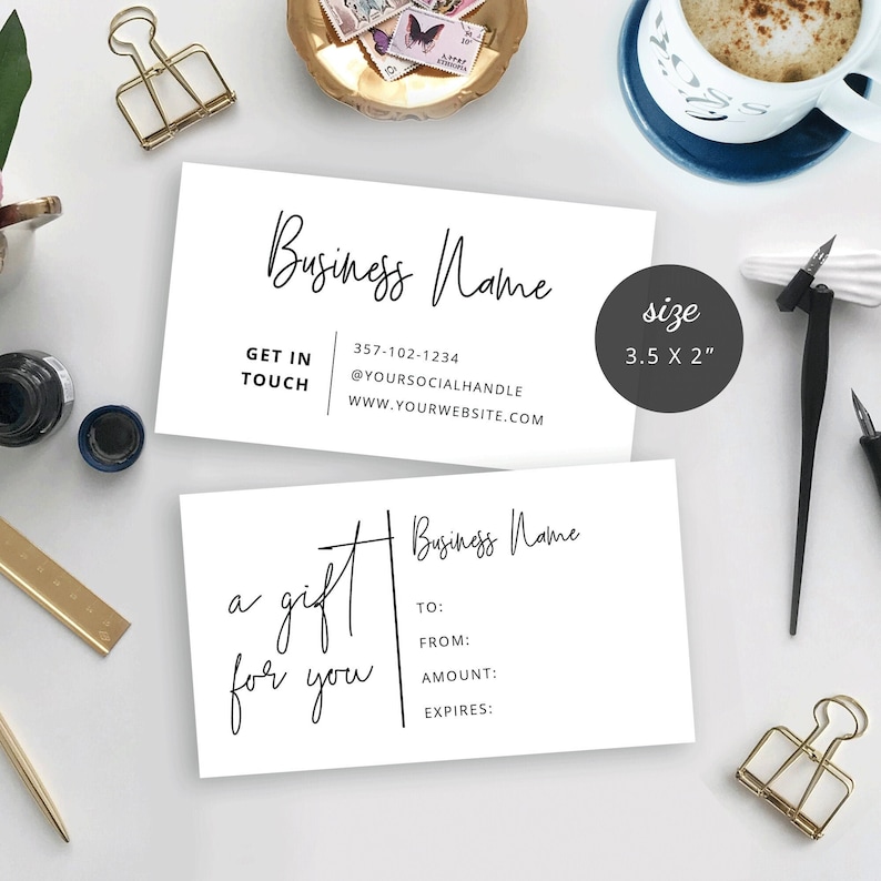 MINI Gift Certificate Template Editable Gift Card Template - Etsy