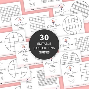 Round, Square & Sheet Cake Serving Guides, Printable Cake Cutting ...